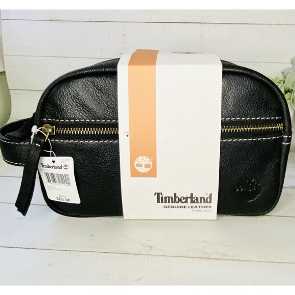 Timberland | Bags | Timberland Mens Black Leather Travel Kit New | Poshmark